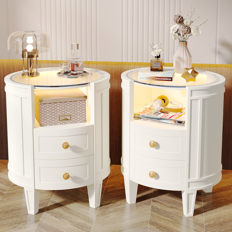 Gittner Modern Ivory White Nightstand